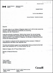 Director's Liability Assessment with the Canada Revenue Agency